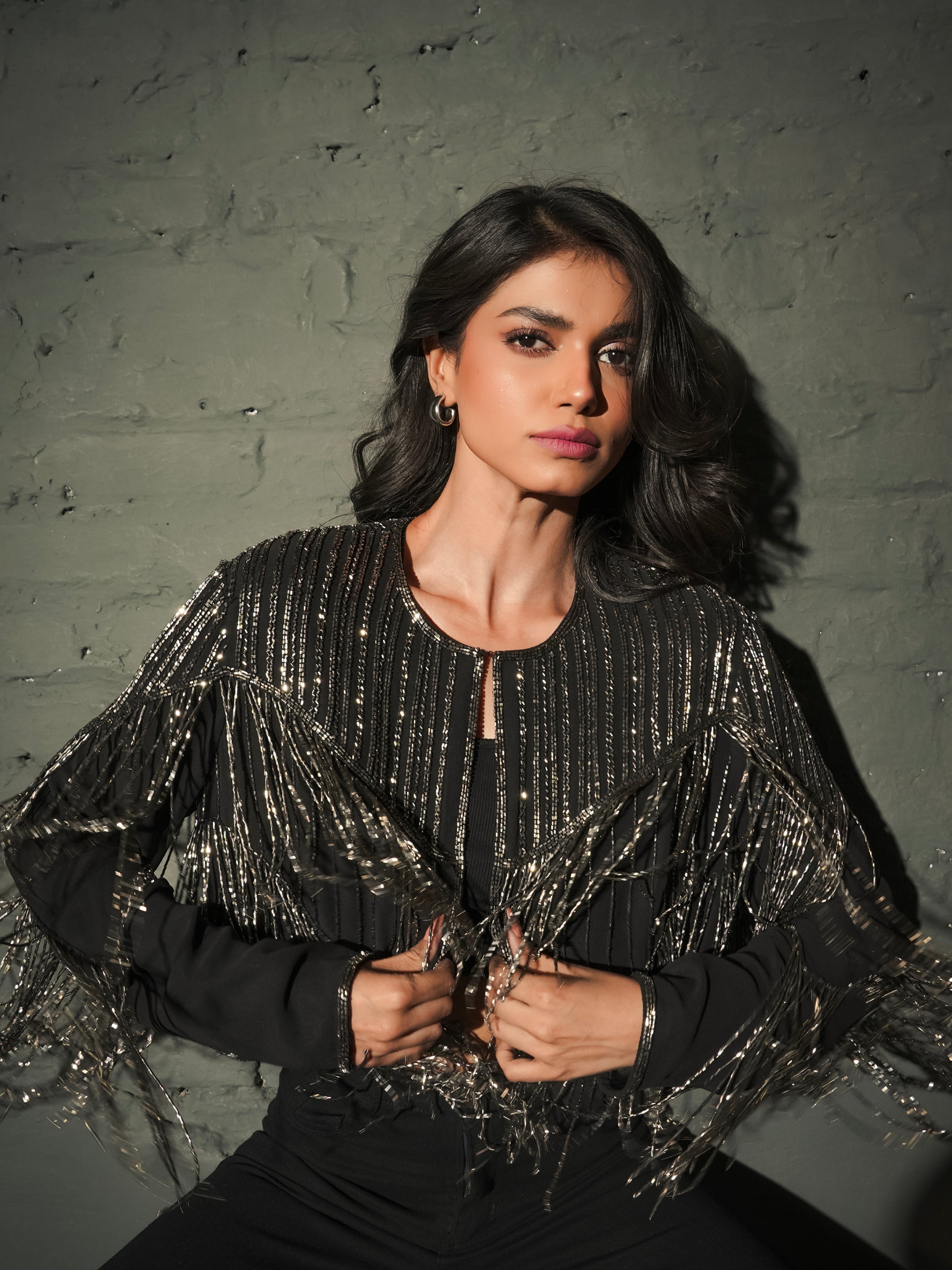 Scarlett Black Silver Fringe Jacket – Rose & Nancy